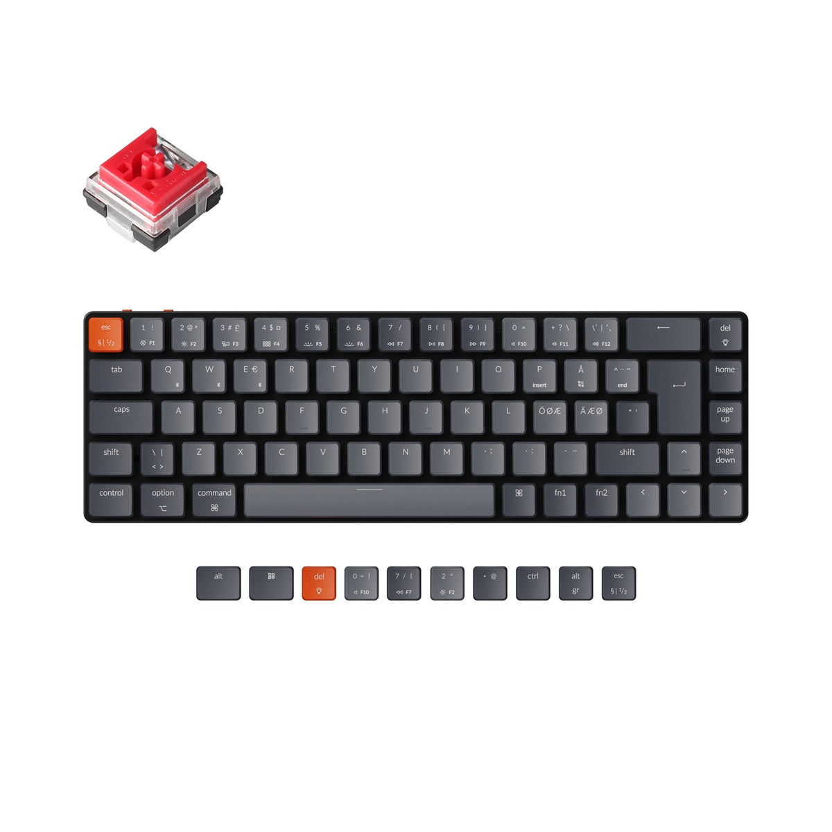 Clavier mécanique sans fil ultra-fin Keychron K7 (disposition ISO nord ...